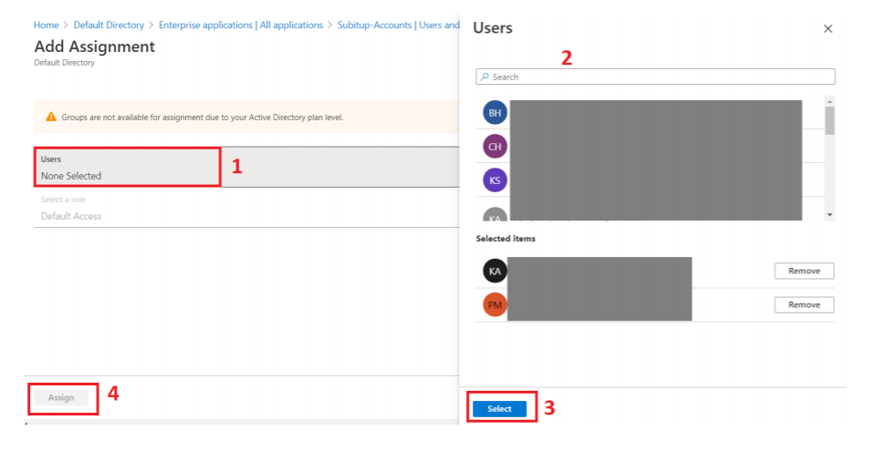 SubItUp SSO with Azure AD